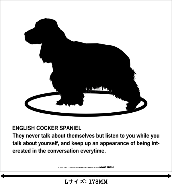 ENGLISH COCKER SPANIEL'S POEM [MAGSIGN] ポエムシリーズ マグネット＆ステッカー 防水/耐水・耐光性 ...